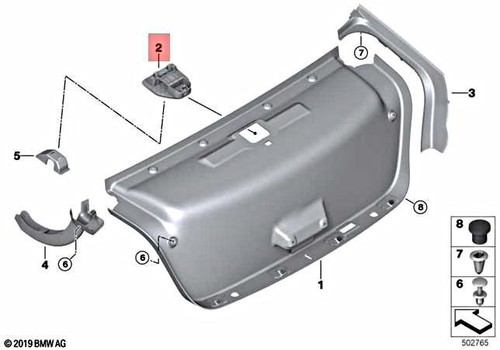 Genuine BMW Alpina M5 B7 F90 G11 Bracket For Hazard Warn. Triangle ...
