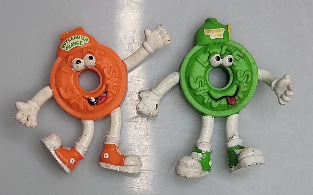 Green & Orange Life Savers Candy Rubber Bendy Figure Promo Advertising ...