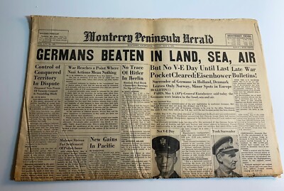 The Monterey Peninsula Herald California Newspaper May 4 1945 12 Pages ...