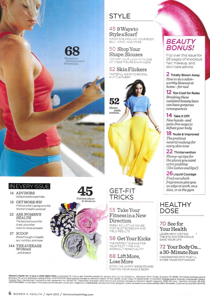 Women's Health Magazine Kristen Bell Easy Abs Diet Workouts Weight Loss ...