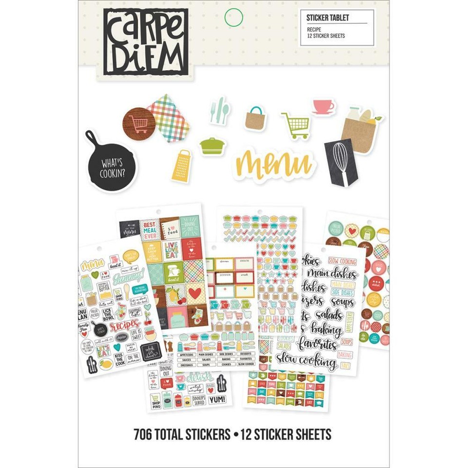 COOKING RECIPES Stickers PLANNER ESSENTIALS 706 stickers Carpe Diem ...