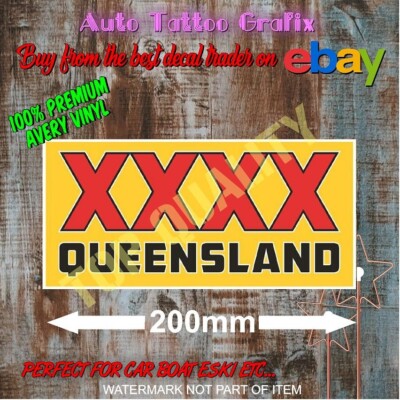 XXXX QUEENSLAND DECAL STICKER BAR FRIDGE COOLER ESKI MAN CAVE SHED CAR ...