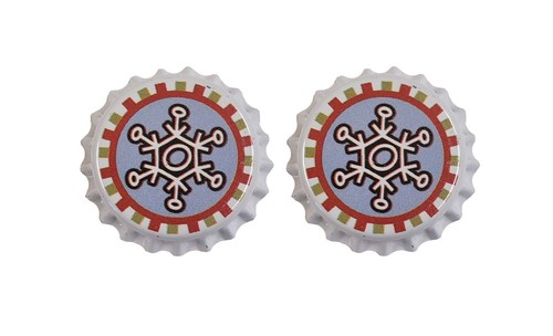 Beer Bottle Caps - Christmas Snowflake - 1 Pair | eBay