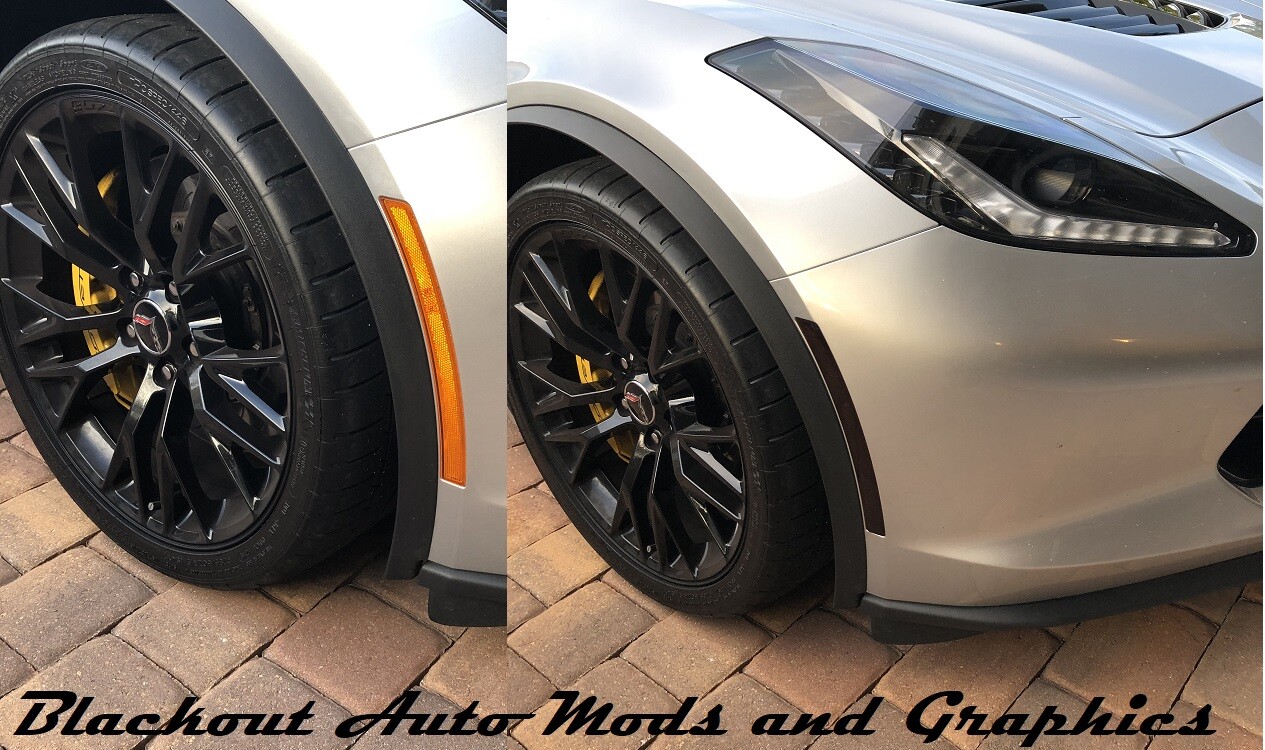 2014-2019 Chevrolet C7 Corvette Complete Reflector Blackout Kit Vinyl ...