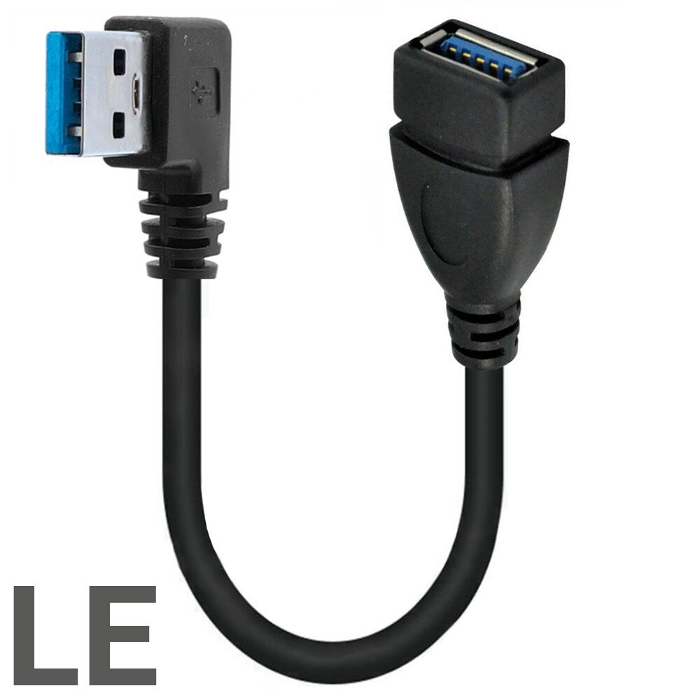USB 3.0 Type A 90 Degree Left Right Angle Extension Cable Male to ...