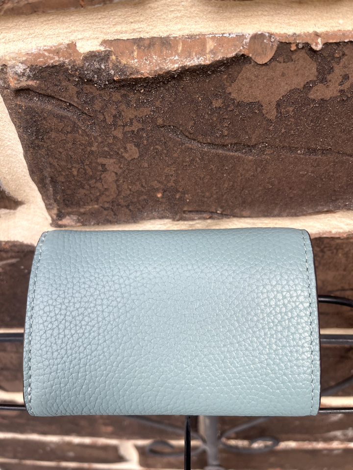 NWT Coach Essential Mini Trifold Wallet Aquamarine blue CM437 | eBay