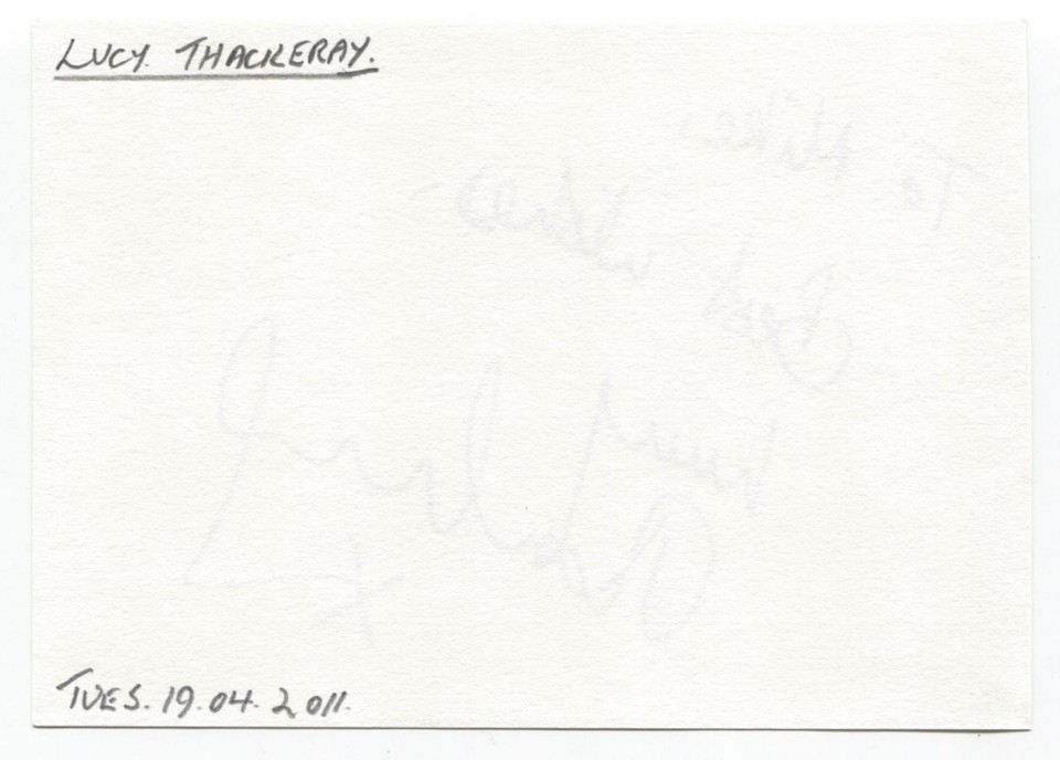 Lucy Thackeray Signed Page Autographed Signature Inscribed "To Mike ...