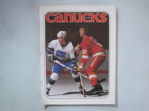 1977/78 VANCOUVER CANUCKS VS ATLANTA FLAMES HOCKEY PROGRAM TOM LYSIAK ...