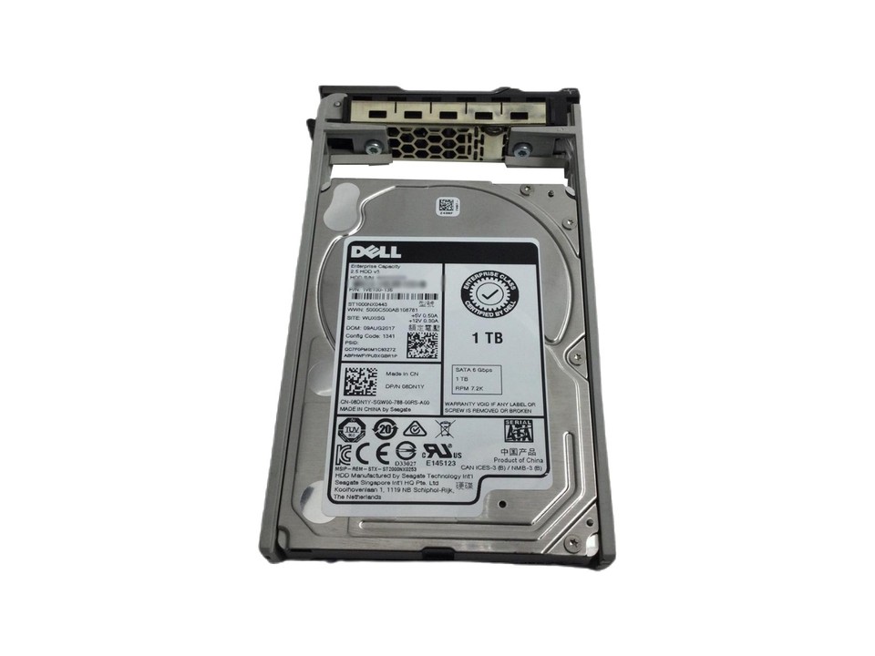 Dell 8DN1Y 1TB 7.2K 2.5" SATA 6Gb/s Enterprise HDD Server Drive for ...