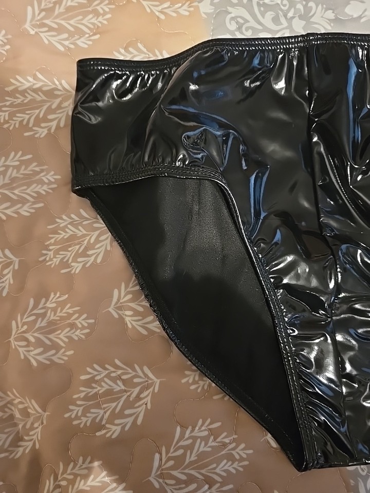 Men’s Swim Brief Trunks Speedo Style Black Vinyl Size Small | eBay