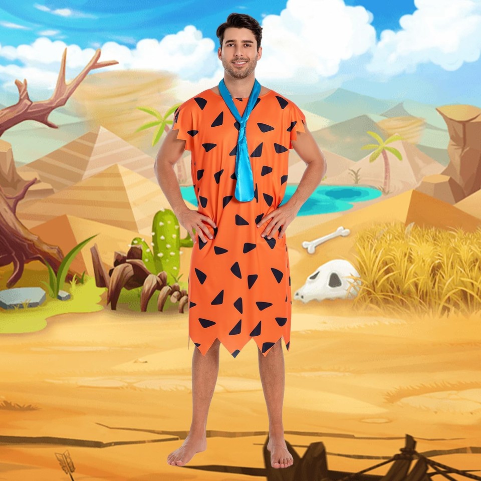 Halloween Cavemen Costume for Men Adults Fred Family Cosplay Costume ...