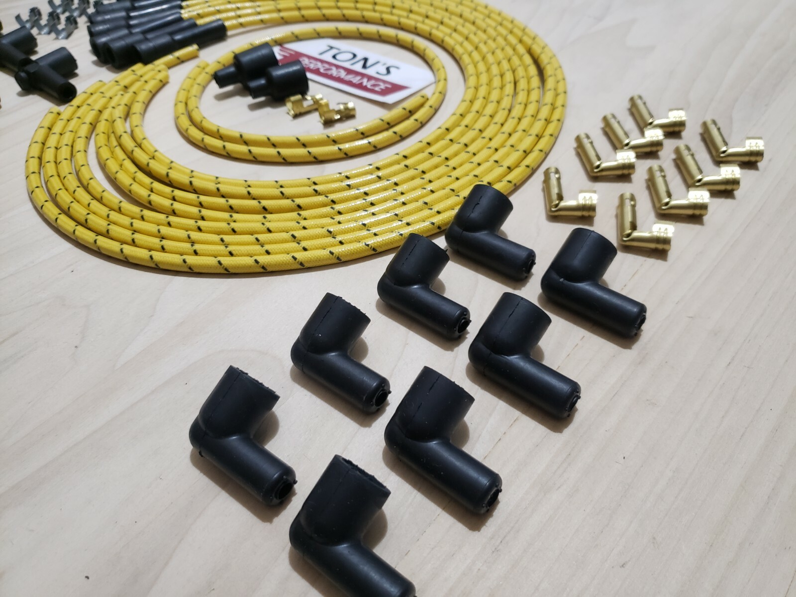 7mm Universal Cloth Covered Spark Plug Wire Kit Set Vintage Wires v6 v8 ...