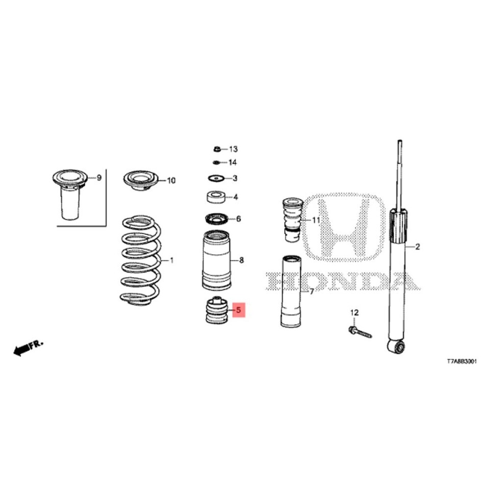 2x Genuine Honda Fit City HR-V Rear Shock Mounting Damper 52670-T5A-J02 ...