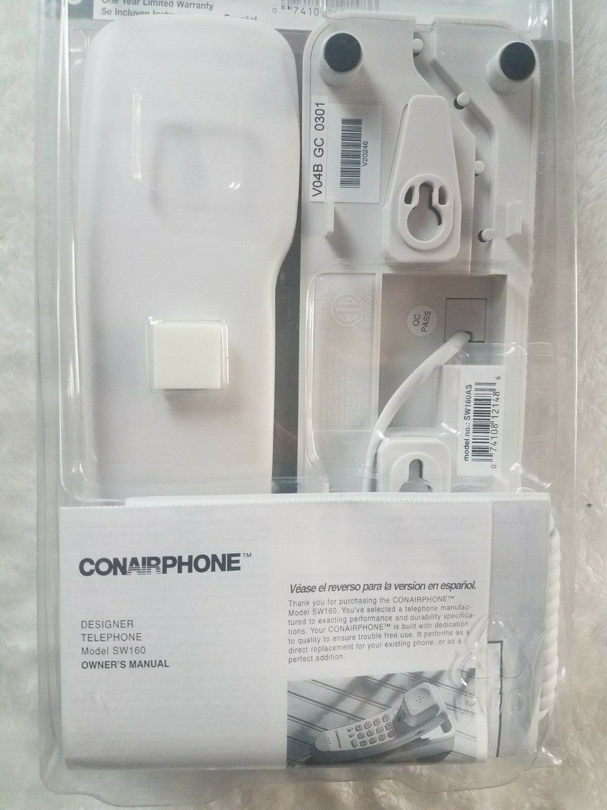 Conairphone Designer Telephone Wall or Desk Phone w/ Cord Almond ...