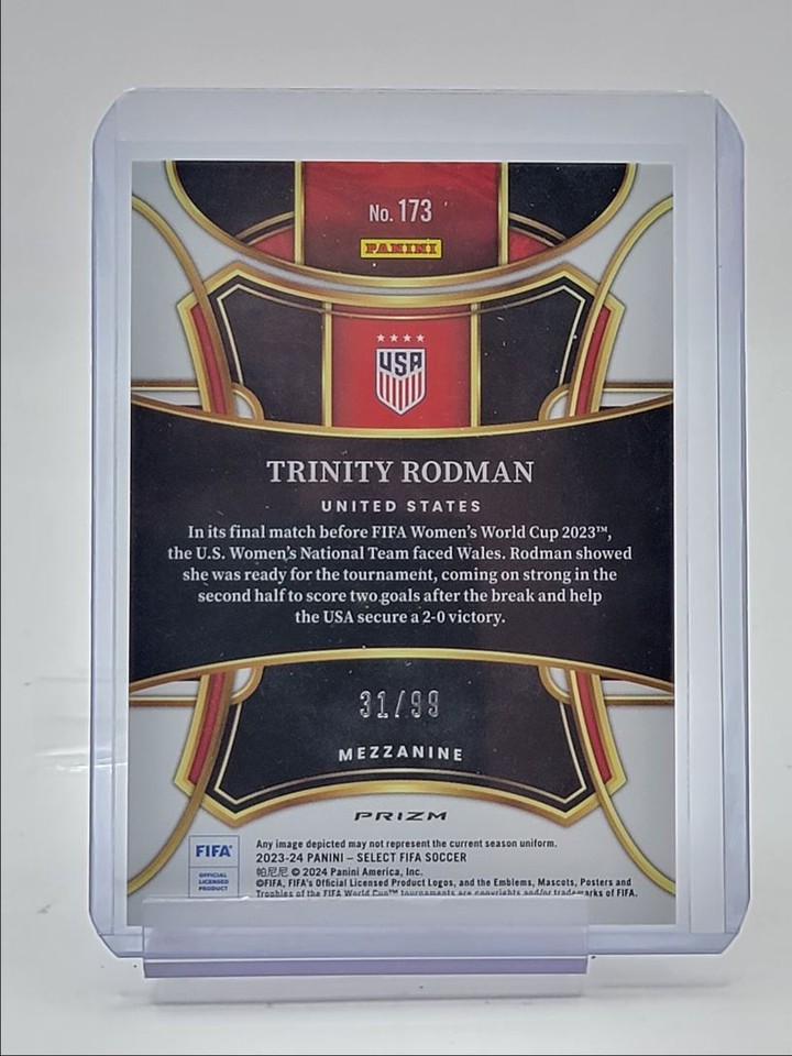 TRINITY RODMAN 2023 SELECT FIFA MEZZANINE WINTER CAMO PRIZM /99 Q2723 ...