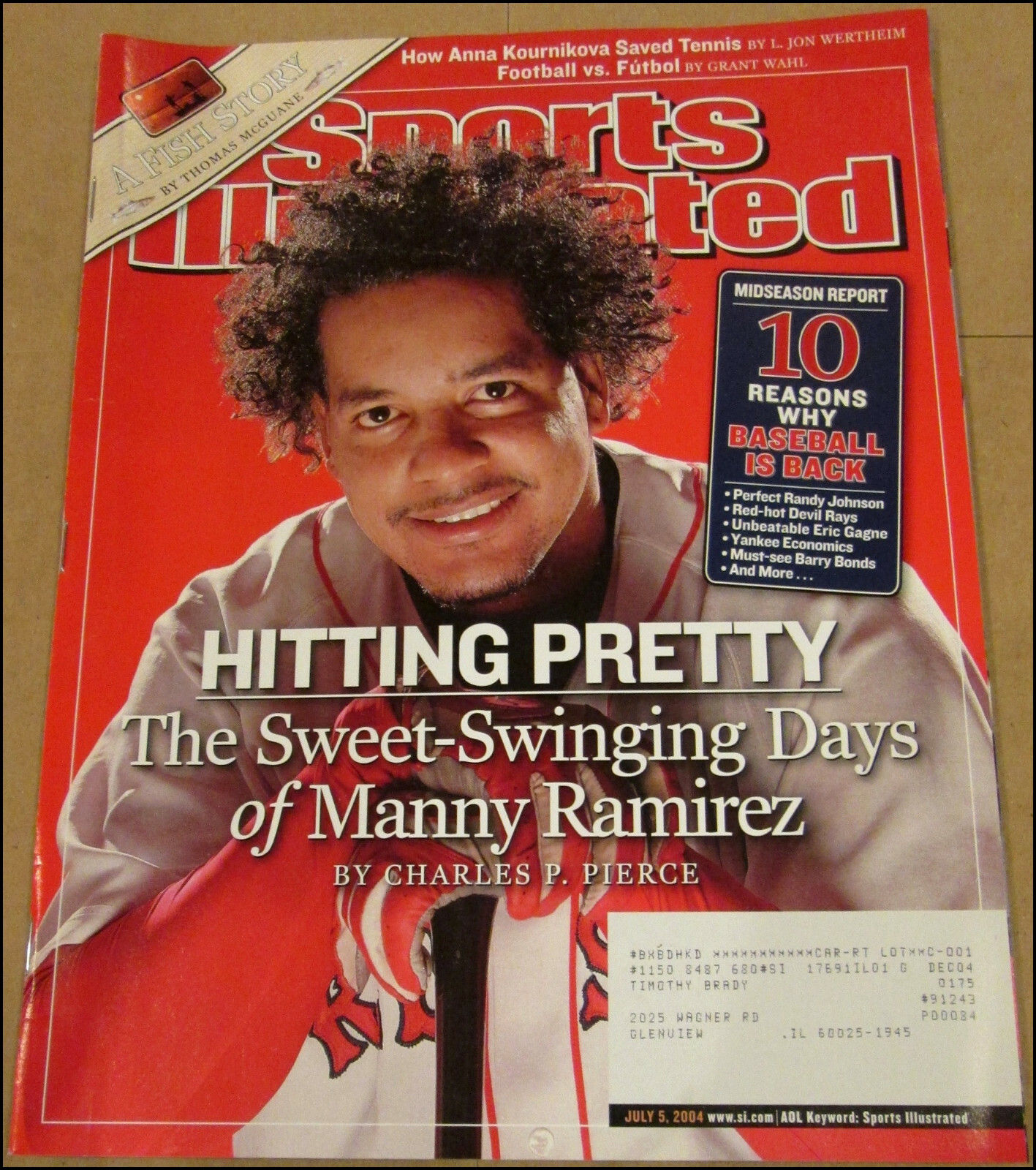 7/5/2004 Sports Illustrated Manny Ramirez Boston Red Sox Anna ...