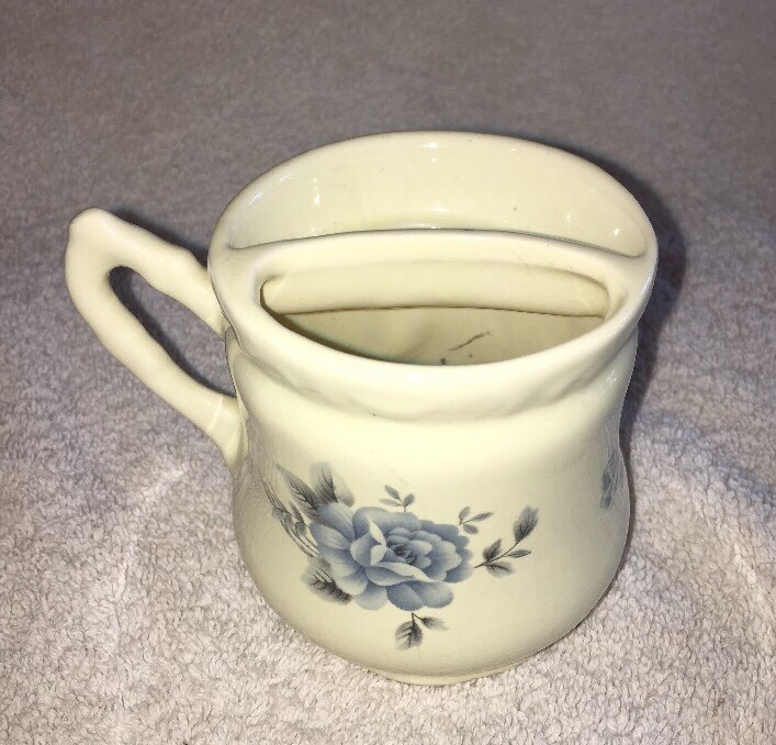 Vintage Porcelain Shaving Mug w/ Beautiful Blue Roses Design, VB Athena ...