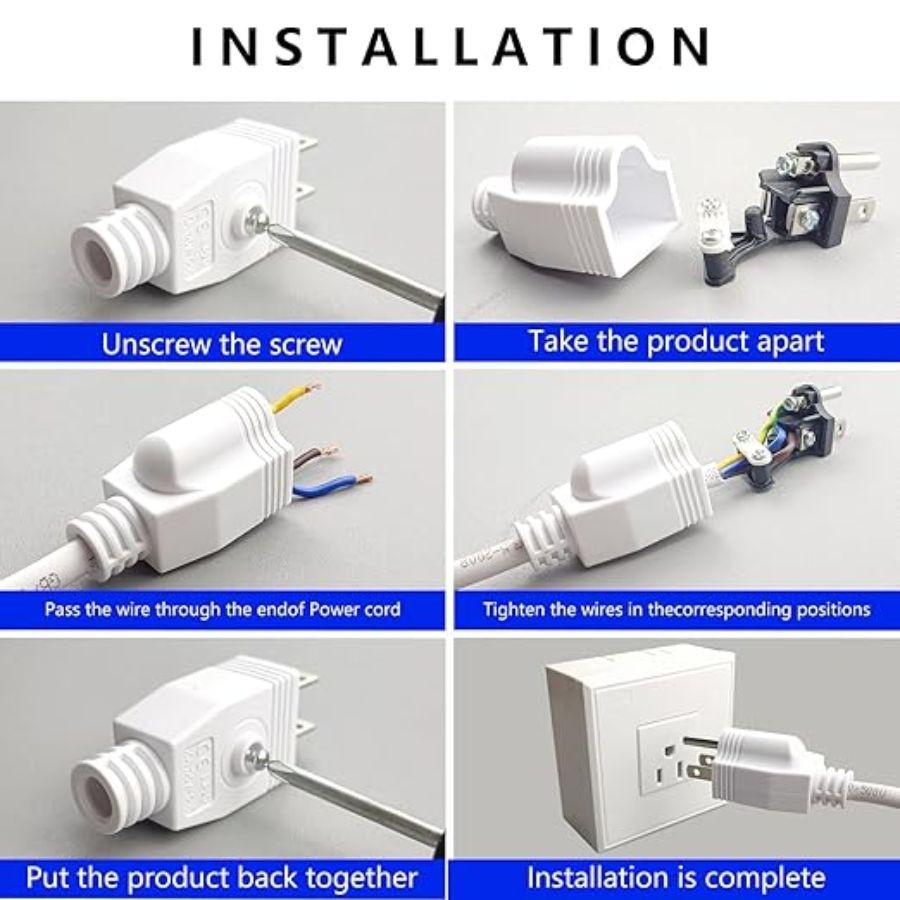 Replacement Plug, Male Plug end Replacement 3 Prong, Grounding Male ...