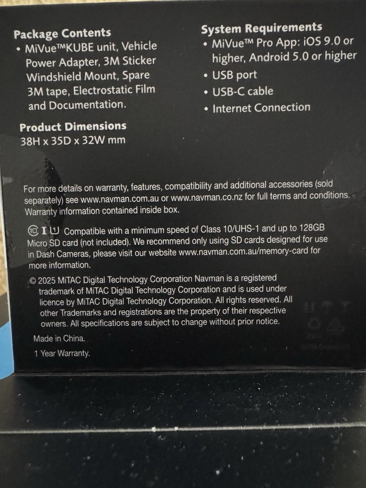 NEW Navman Mivue KUBE Full HD Dashcam Wide Angle Car Dash Camera | eBay ...