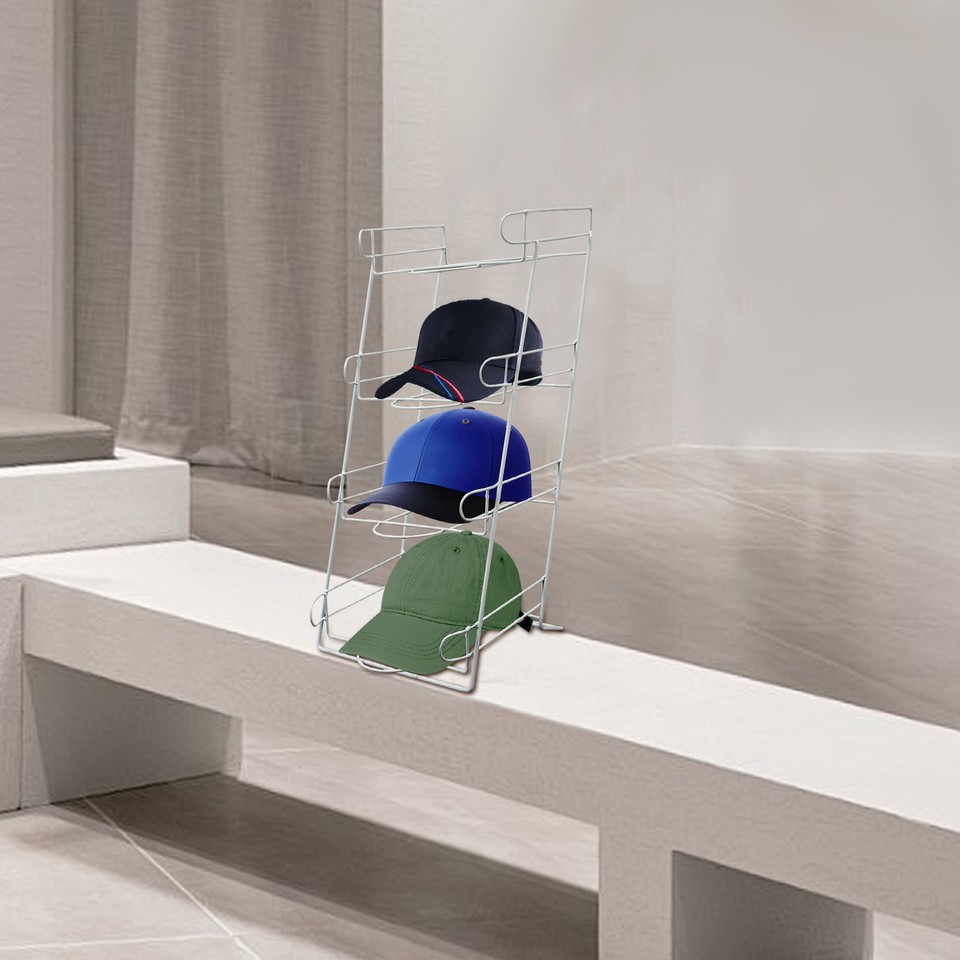 4 Tier Hat Display Stand Retail Boutique Tabletop Metal Baseball Cap ...