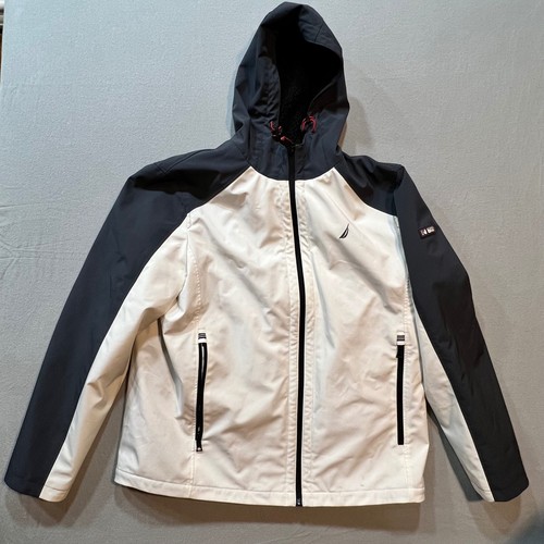 Nautica Men's XL Hooded Softshell Jacket Water & Wind Resistant Sherpa ...