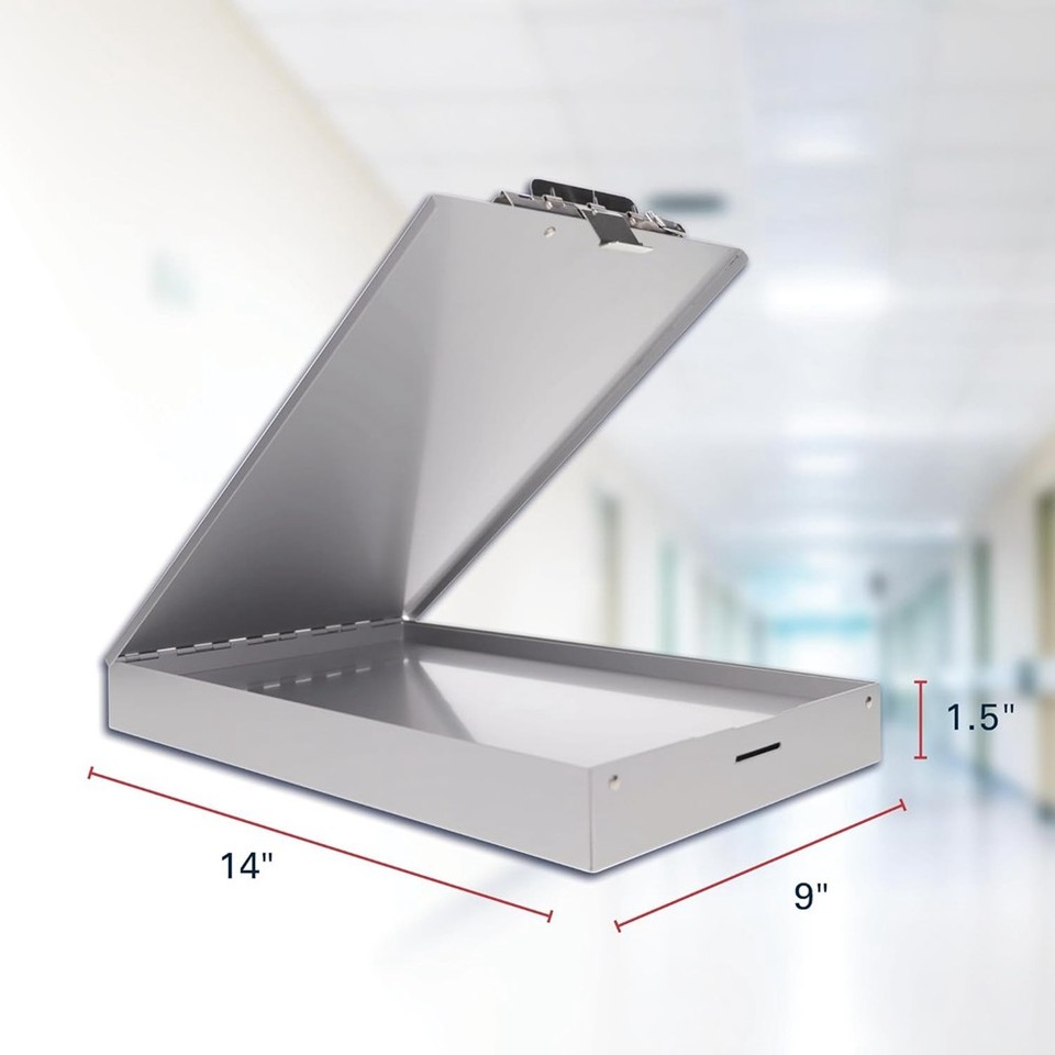 2X(Metal Clipboard with Storage, Silver Dual Layer Clipboard ...