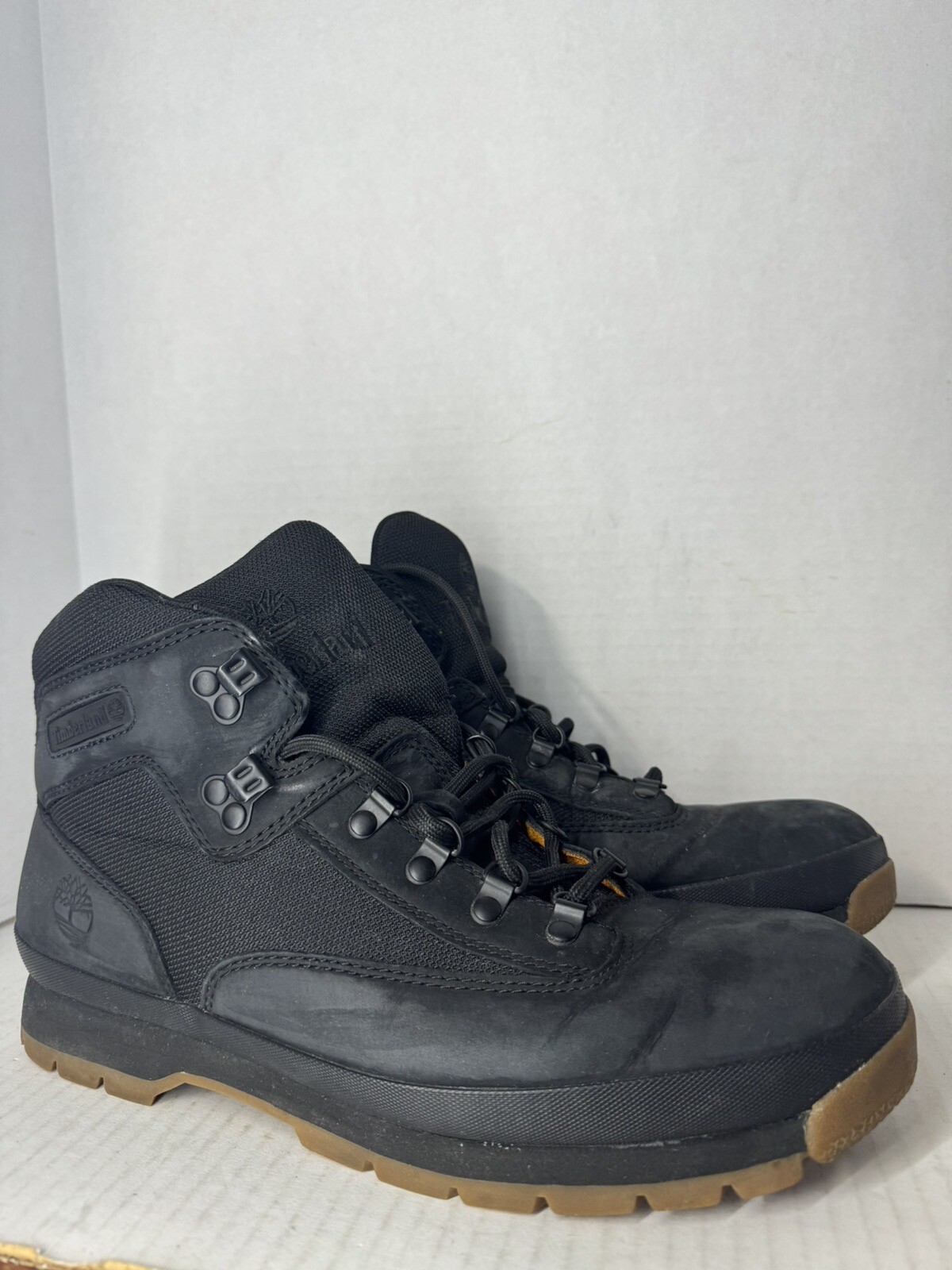 Timberland Boots Leather Men's Size 12 Black Lace Up Security Boots | eBay