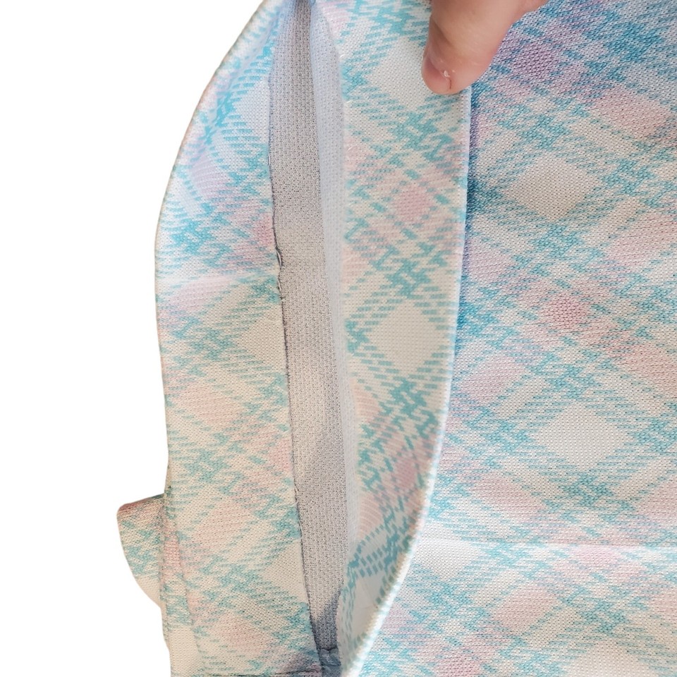 Vintage 70s Pastel Blue Pink Plaid Polyester Cropped Flare Pants ...