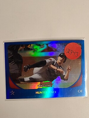 2011 Bowman Chrome Blue Refractors Astros Baseball Card #77 Hunter ...
