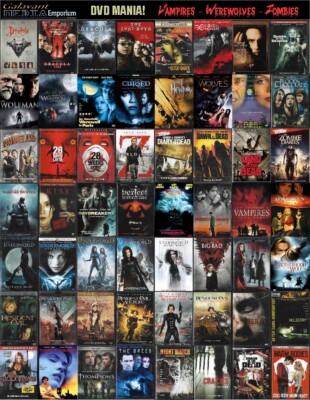 DVD Mania Pick Your Movies Horror Vampires Ghosts Zombies Combined Ship ...