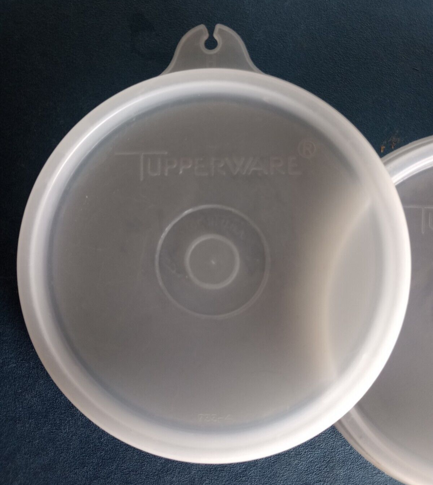 Replacement Tupperware 733-4 Lids (3) Clear Round W/ Tab H For Dessert ...