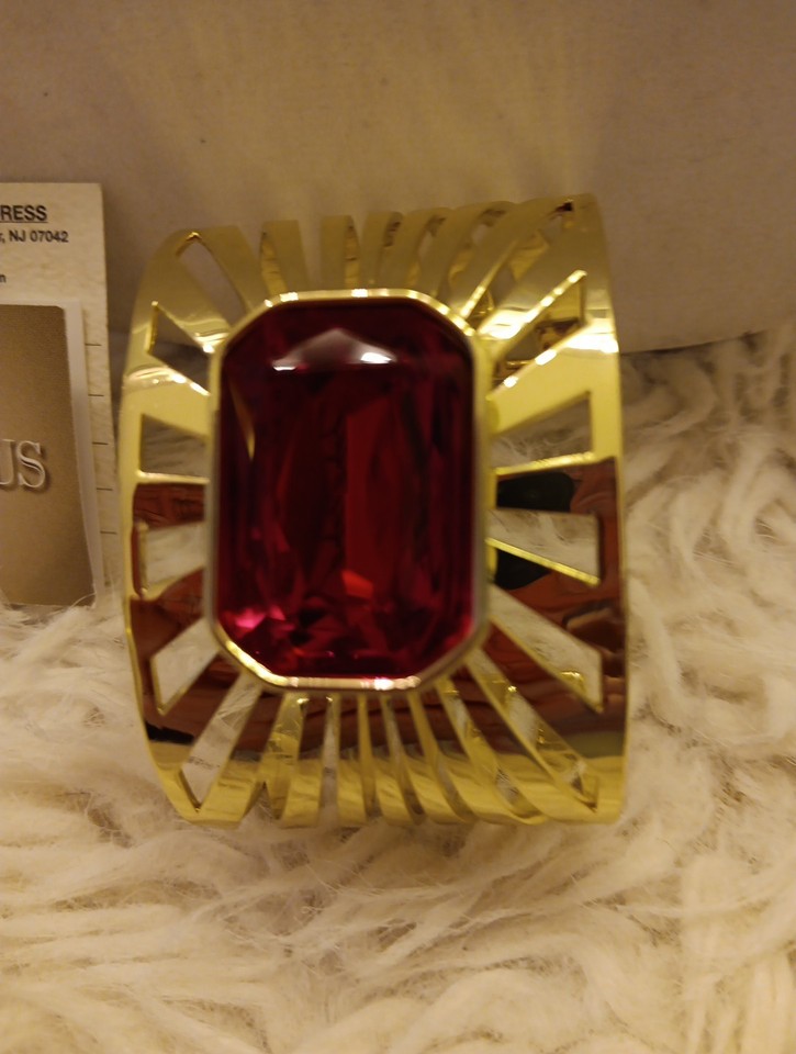 Heidi Daus Sunray goldtone octagonal stone cuff bracelet | eBay