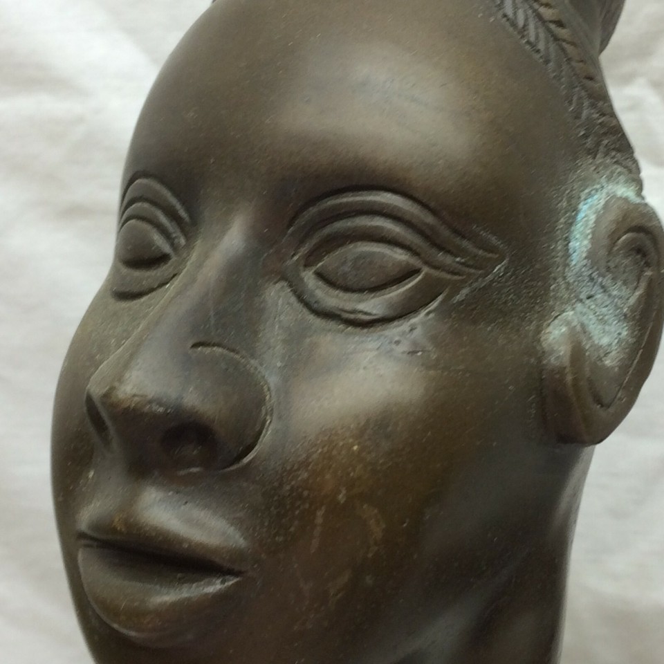 BRONZE BRASS AFRICAN MAN AND WOMAN STATUES 12" HIGH Made in India | eBay