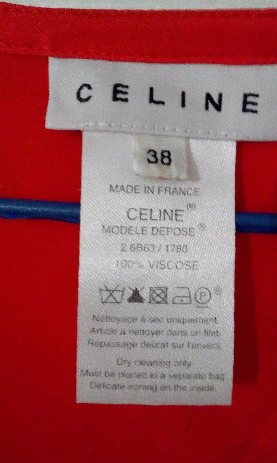 $1.650 CELINE 38 xs s red viscose asymmetrical DRESS coral tunic runway ...