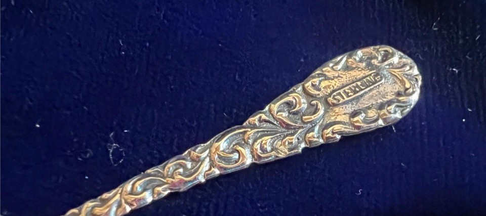 6 Ornate Matching Sterling Salt Spoons - Shell Pattern | eBay