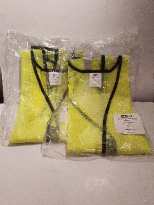 2 Uline Hi-Vis Safety Vest Neon Yellow Size S/ XL 1 NEW! | eBay