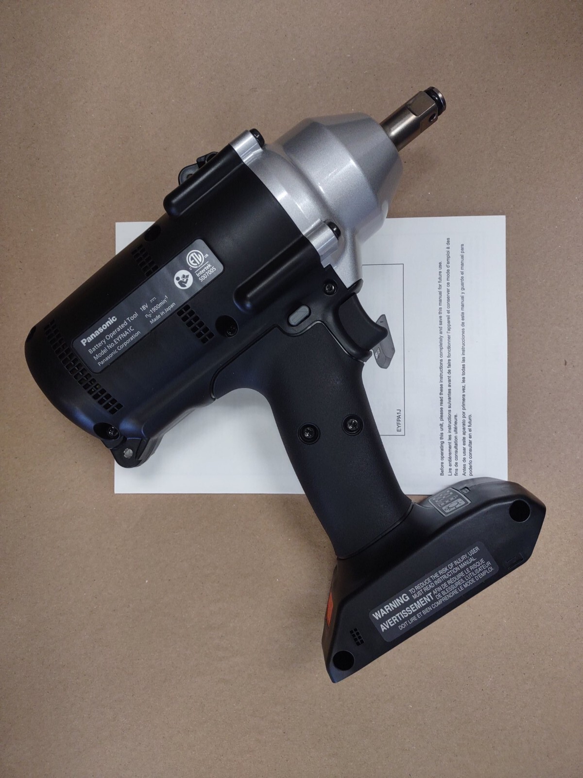 Panasonic EYFNA1C 18VOLT 1/2'' Cordless PULSE Impact Wrench 70-200 Nm ...