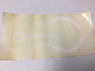Aircraft White Open/ Close Decal - 102-530162-7 New Old Stock With 8130 ...