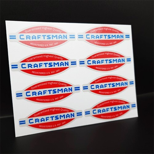2.25 Inch CRAFTSMAN TOOLS x 8 DECALS, Vintage Style Vinyl Stickers | eBay