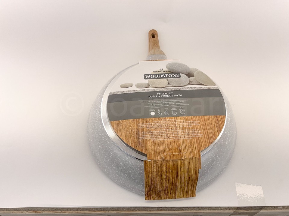 Natural Elements Woodstone Big Skillet/Frying Pan Nonstick Heavy Duty ...