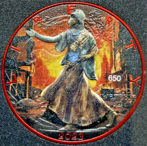 2023 1 Oz 999 Silver APOCALYPSE EAGLE Colored Coin Limited to 666 ...