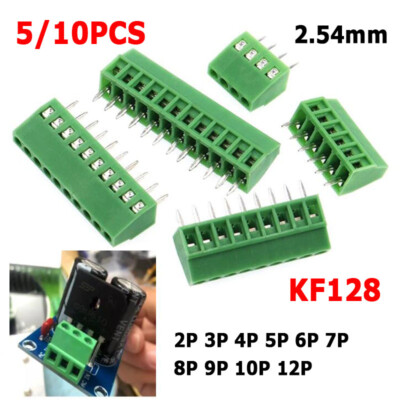 5/10Pcs 2.54mm PCB Mini Screw Terminal Blocks Connector for Wire 2P~12P ...