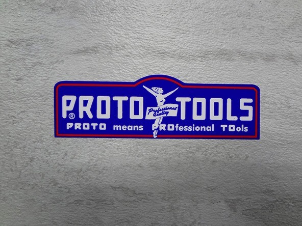 Proto Tools decal Blue Flying Lady graphic Sticker Toolbox restoration ...