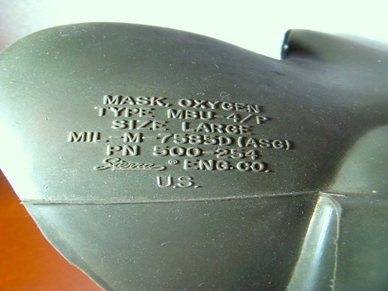 SIERRA MBU-4/P OXYGEN MASK FACEPIECE for PILOTS FLIGHT HELMET / VIETNAM ...