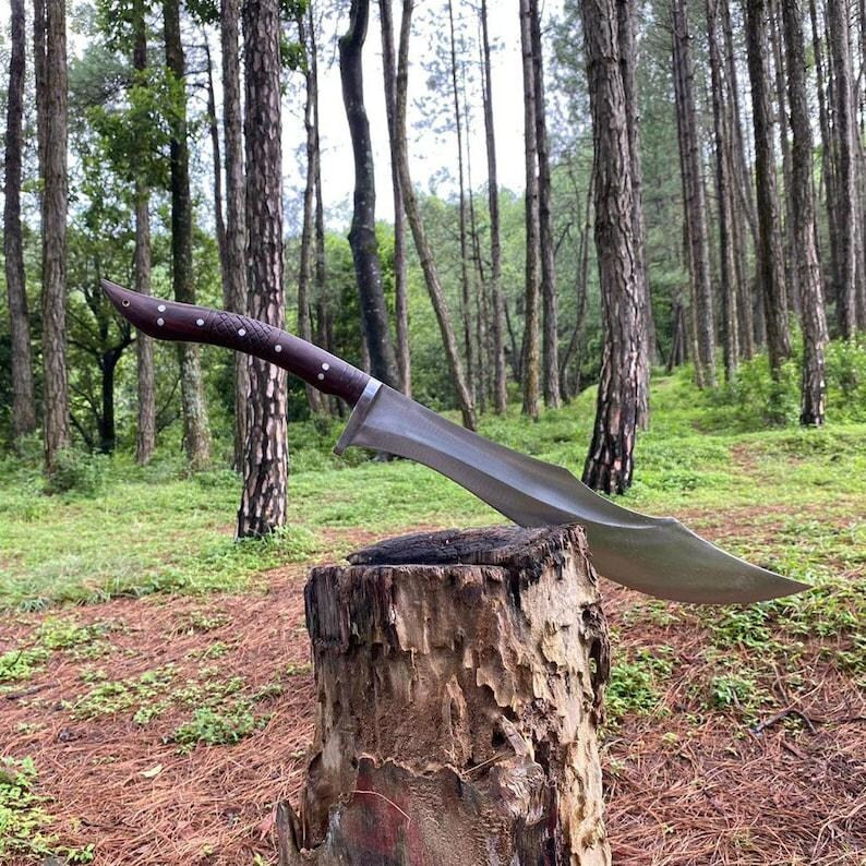 Custom Handmade Carbon Steel Blade Survival Machete Sword| Hunting ...