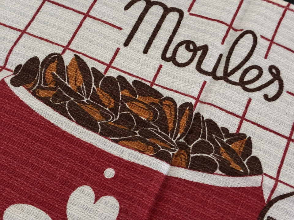 Moules Mariniere Recipe Vintage Kitchen Graphic Towel from France ...