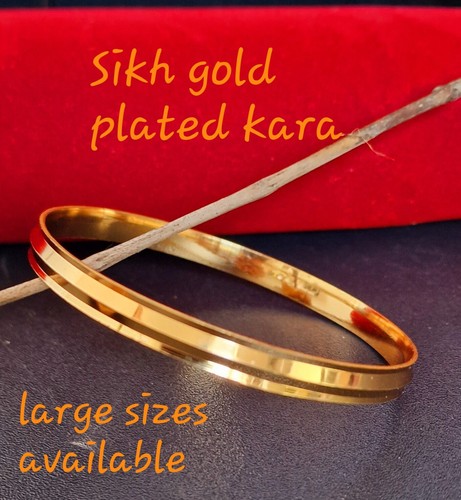 SIKH KARA KHALSA SINGH bangle BRACELET GOLD-PLATED -traditional -bangle ...