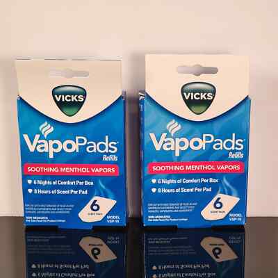 Vicks VapoPads Refills Soothing Menthol Vapors For Humidifiers TWO (2 ...