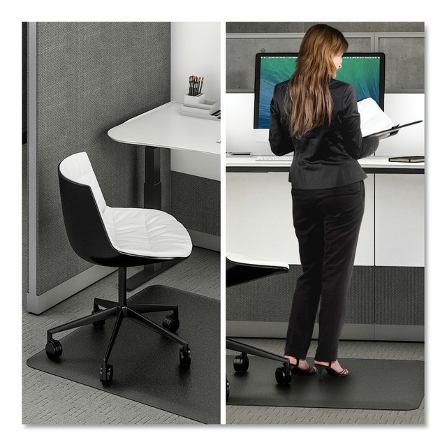 Deflecto Ergonomic Sit Stand Mat 48 X 36 Black CM24142BLKSS for sale ...