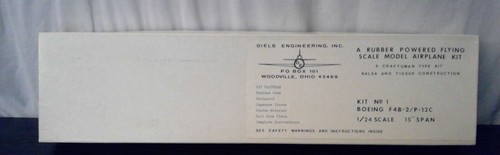 Model Airplane Kit (FF): WW2 Boeing F4B-2/P-12C 1/24 Scale 15" Rubber ...